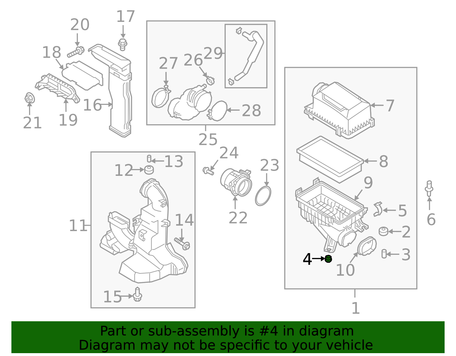 28160-H9100 - Air Filter Housing Grommet 2018-2022 Hyundai Accent ...