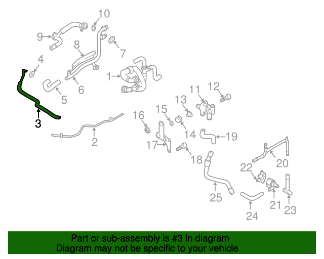 2017-2023 Audi Water Inlet Pipe 06L-121-492-R | Audi USA Parts