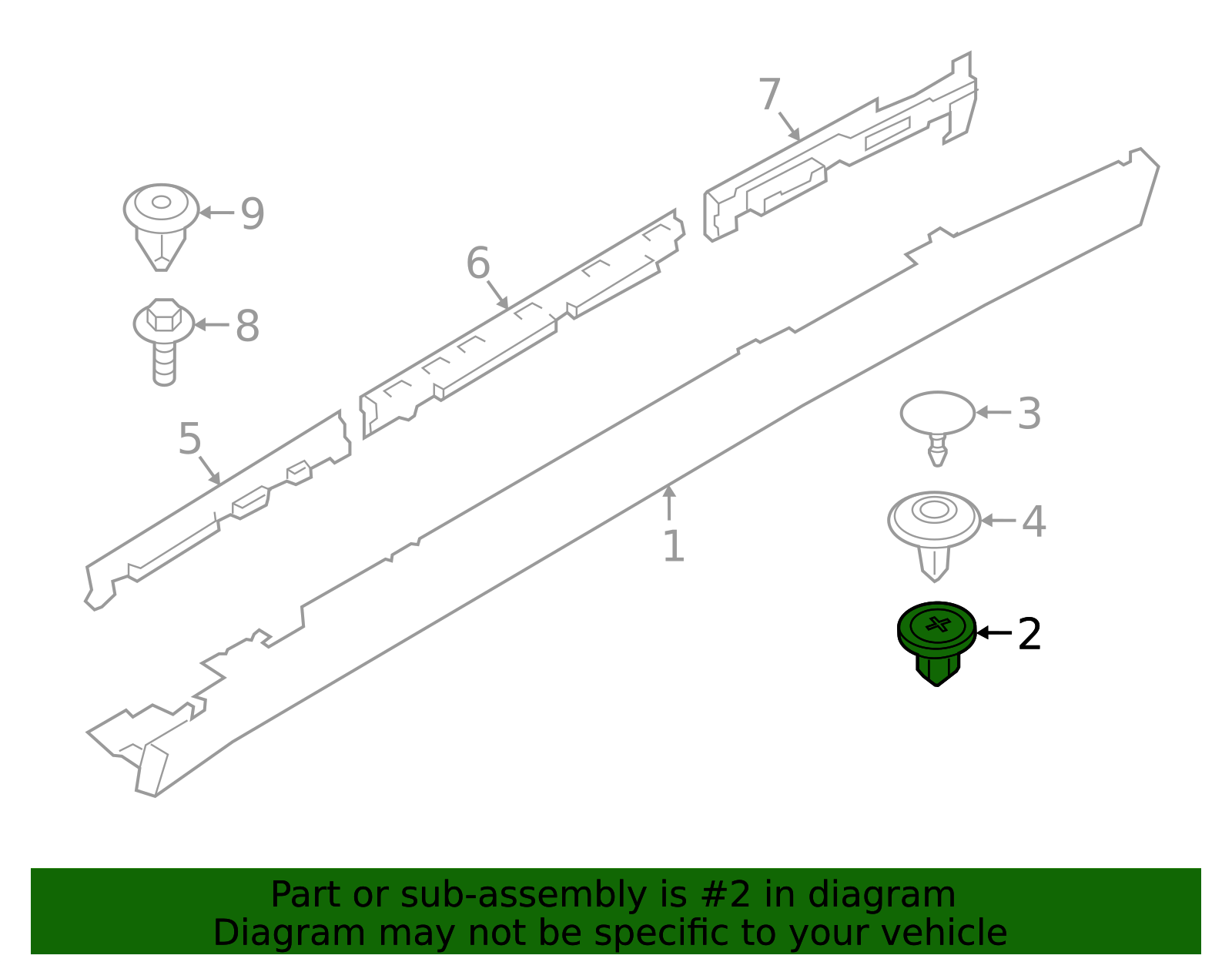 7130702966 - 2018-2024 BMW Rocker Molding Rivet (07-13-0-702-966) | BMW ...
