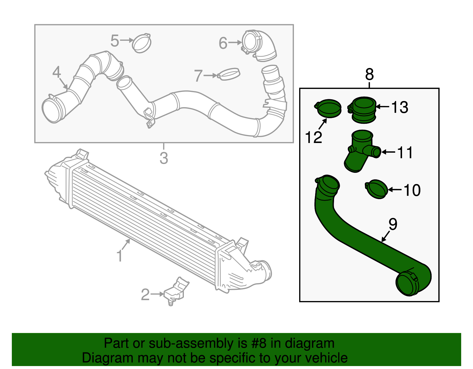 2012-2013 Land Rover Range Rover Evoque Air Outlet Tube LR024305 | OEM ...