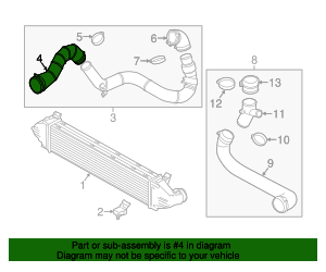 LR024516 - Turbocharger Intercooler Pipe 2012-2017 Land Rover ...