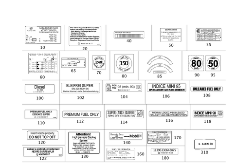 Type Plate, Guide Signs for 2012 Mercedes-Benz S 350 | Mercedes-Benz ...