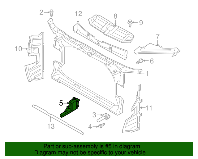 4G8-805-608 - Radiator Support Bracket 2012-2015 Audi | AutoNationParts.com