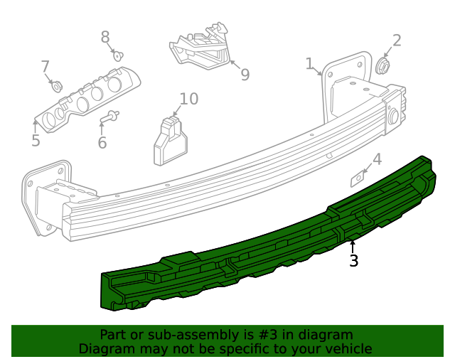 2021-2023 Chevrolet Trailblazer Rear Bumper Cover Energy Absorber ...