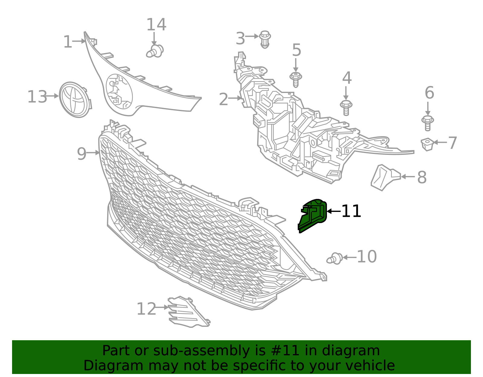 16563-37050 - Grille Seal 2019-2024 Toyota Corolla | Longo Toyota Parts