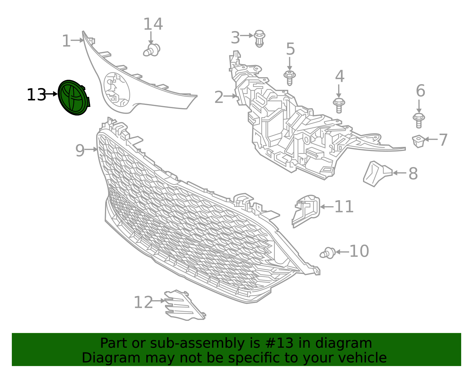 2019-2024 Toyota Grille Emblem 90975-02124 | Toyota Parts Center