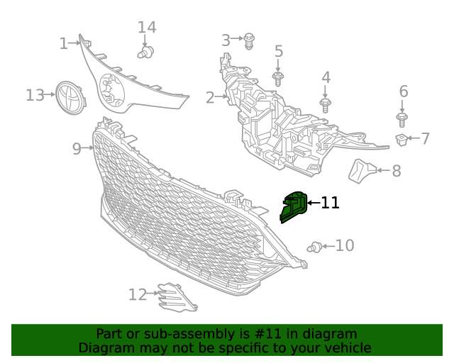 16563-37050 - Grille Seal - 2019-2023 Toyota Corolla | OEM Genuine ...