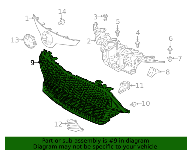 53112-12420 - Lower Grille - 2019-2022 Toyota Corolla | OEM Genuine ...