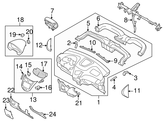 2012-2017 Hyundai Accent Instrument Panel Trim Panel Insulator 84151 ...