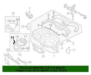 2012-2017 Hyundai Accent Instrument Panel Trim Panel Insulator 84151 ...