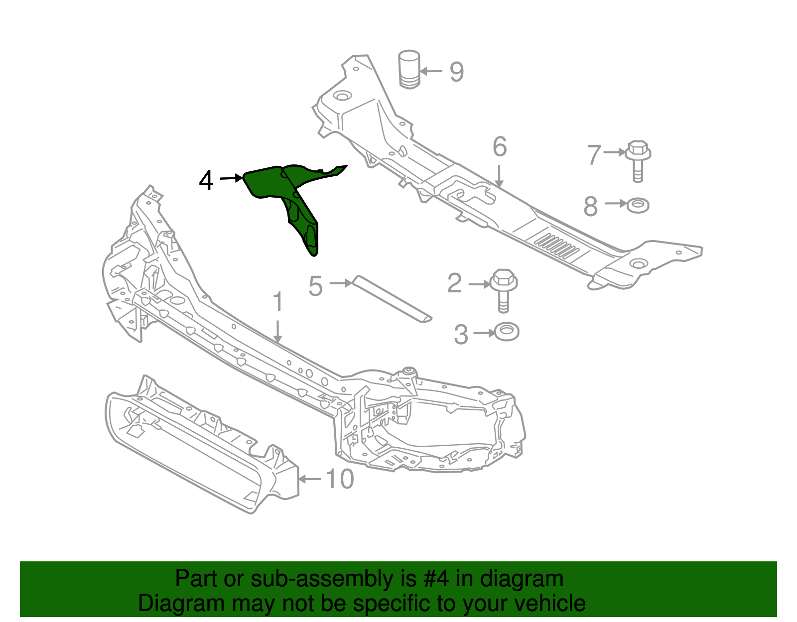 2008-2013 Volvo C30 Radiator Support Bracket 30647265 | OEM Parts Online