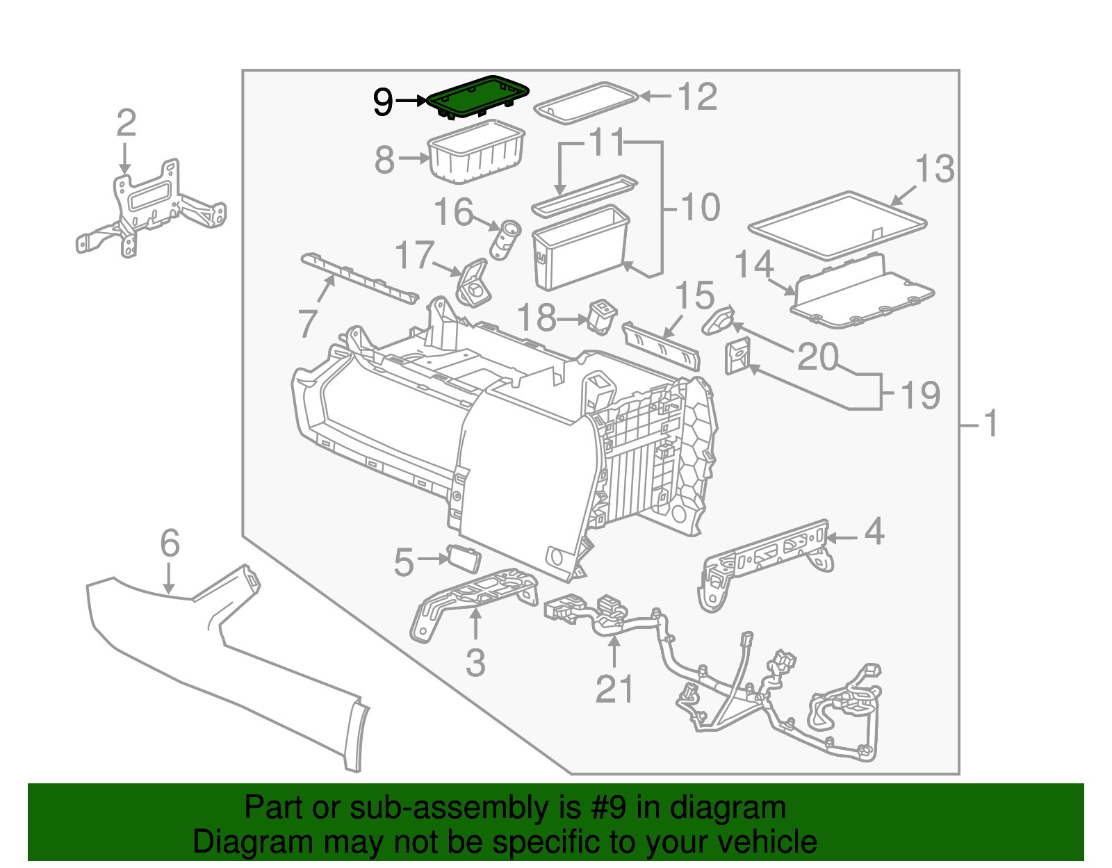 2014-2019 GM Bright Chrome Front Floor Console Cup Holder Opening Trim ...