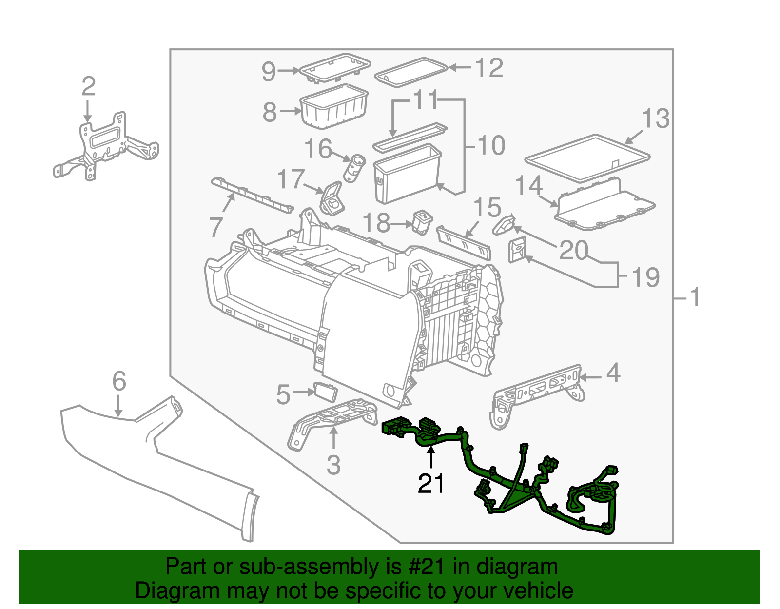 84289500 - Front Floor Console Wiring Harness 2017-2019 GM | Gateway ...