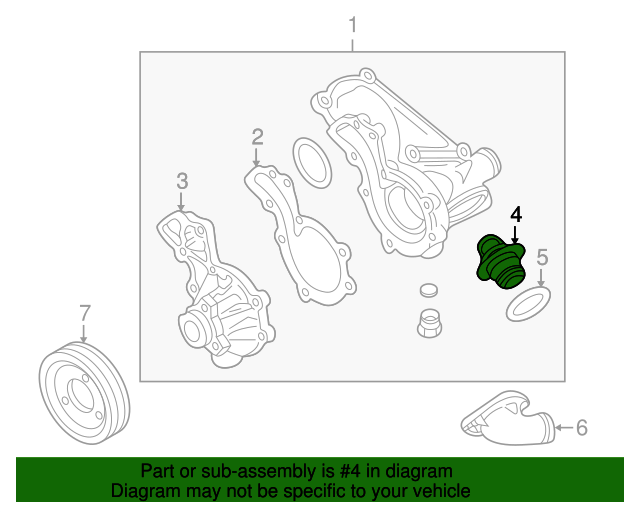 1997-2006 Audi Thermostat 050-121-113-C | OEM Parts Online