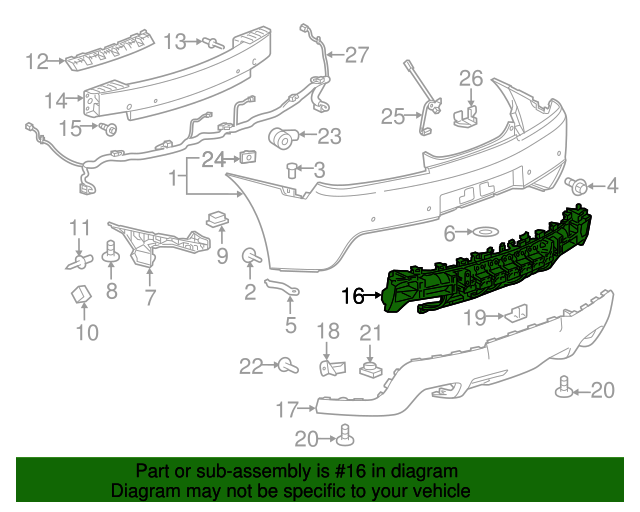 22829531 - Rear Bumper Energy Absorber 2014-2015 Chevrolet Camaro ...