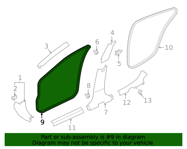 76922-6CA1A - Door Weather-Strip 2020 Nissan Altima | Nissan Parts ...