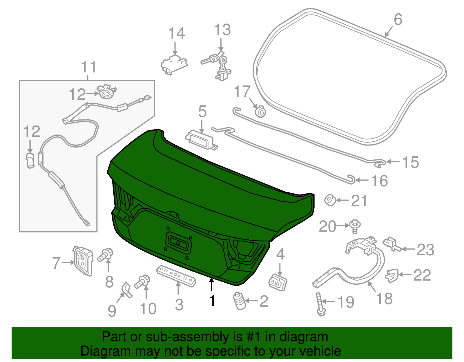 2018-2022 Honda Accord Trunk Lid 68500-TVA-A10ZZ | Honda Factory Parts