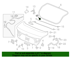 74873-T2A-003 - Clip, Trunk Open Spring - 2013-2021 Honda | Genuine ...