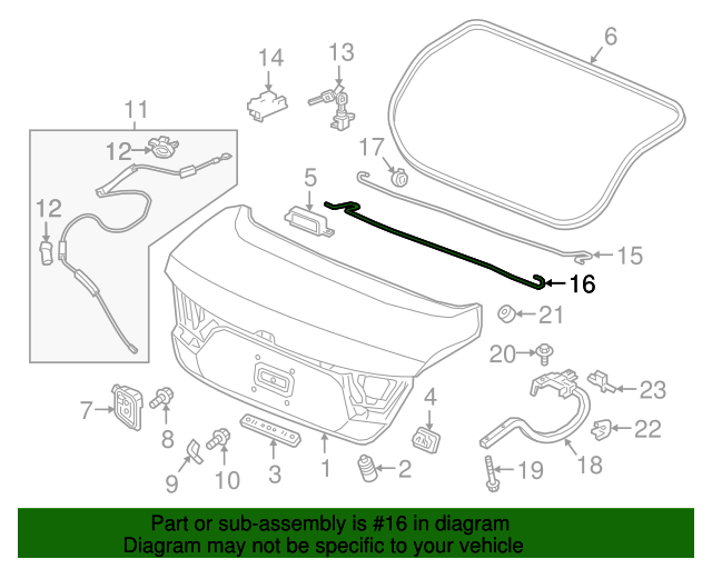 74872-TVA-A00 - Spring L Trunk Open - 2018-2020 Honda Accord | Honda ...