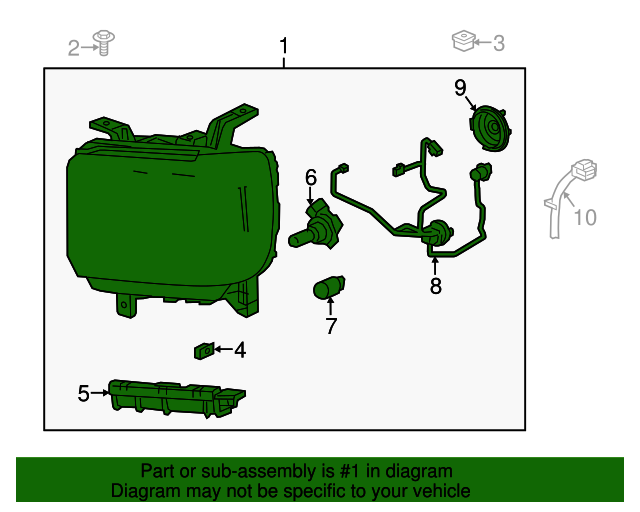 2014-2017 GMC Passenger Side Headlamp 84144050 GM | GMPartsDirect.com