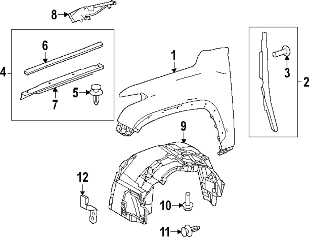 2023-2025 Toyota Sequoia Front Fender Liner - DRIVERS SIDE 53876-0C100 ...