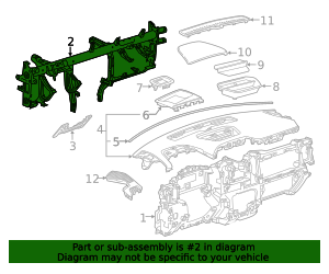 2019-2022 GM Instrument Panel Tie Bar 84926264 | GMPartsDirect.com