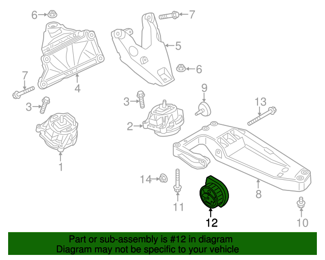 22316850468 - 2013-2018 BMW Trans Mount (22-31-6-850-468) | BMW of ...
