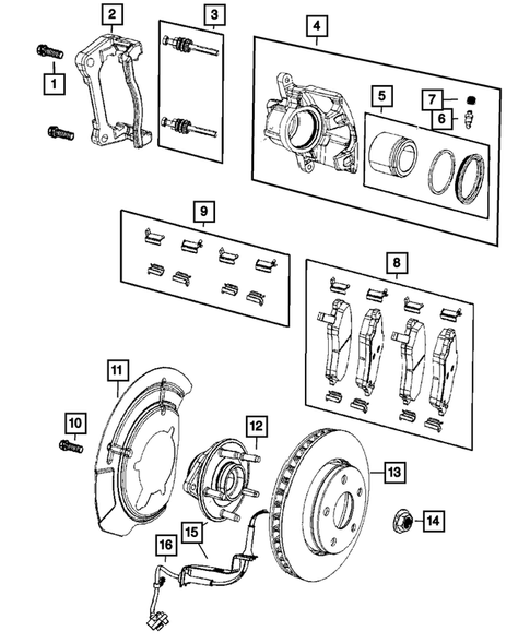 Front Brakes for 2016 Jeep Wrangler | Mopar Parts