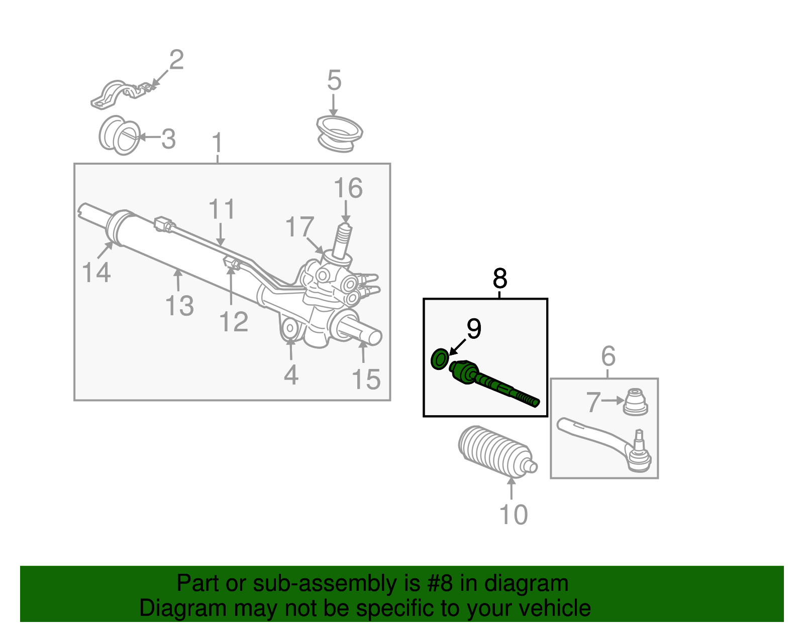 53010-SZA-A01 - Inner Tie Rod 2009-2015 Honda Pilot | Honda Parts Online