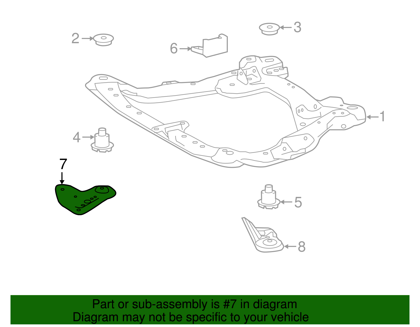 2005-2018 Toyota Front Brace 51036-07010 | Toyota Parts Center
