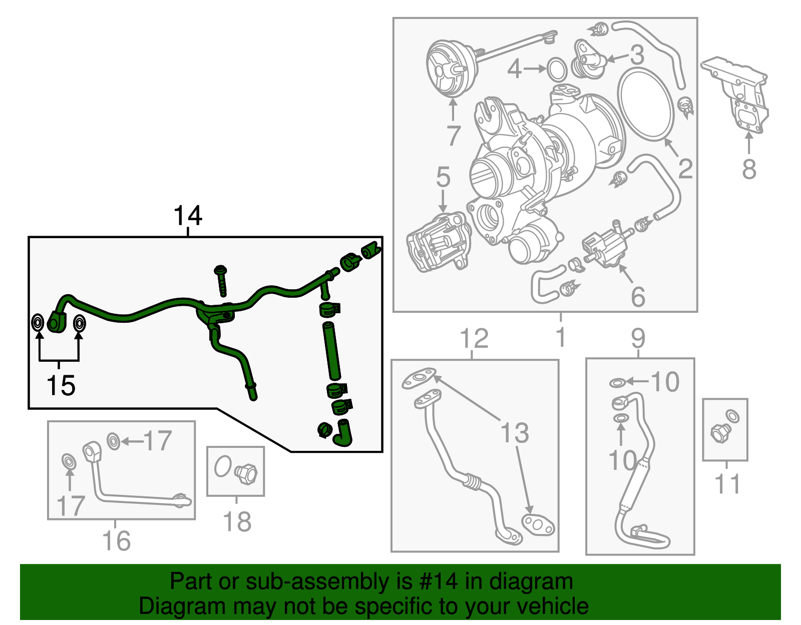 2016-2025 Chevrolet Malibu Turbocharger Coolant Return Pipe 12670755 ...