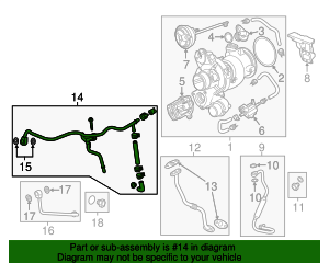 12670755 - Turbocharger Coolant Return Pipe 2016-2023 Chevrolet Malibu ...