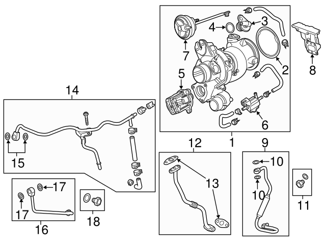 2016-2022 Chevrolet Malibu Charge Air Bypass Valve with Hoses and ...