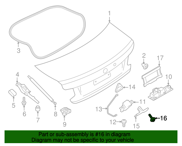Genuine BMW 07-14-7-219-509 | Deck Lid Striker Bolt | FREE Shipping on ...