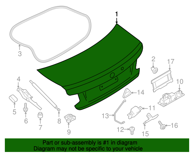 Genuine BMW 41-00-7-374-904 | Trunk Lid | FREE Shipping on Most Orders ...