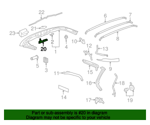 22926400 - Folding Top Front Latch Handle 2005-2015 Chevrolet ...