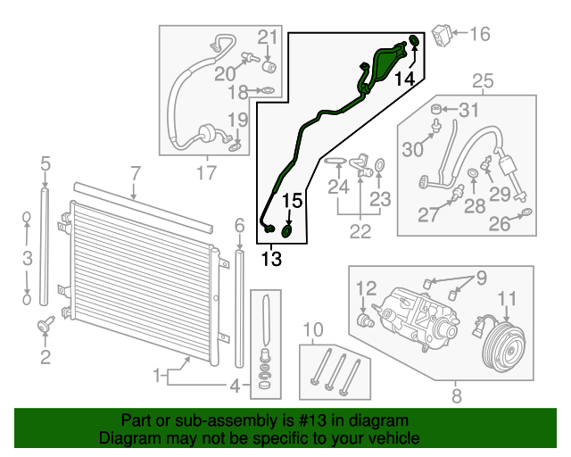 HC3Z-19A834-B - Liquid Line 2017-2020 Ford | Group 1 Auto Parts