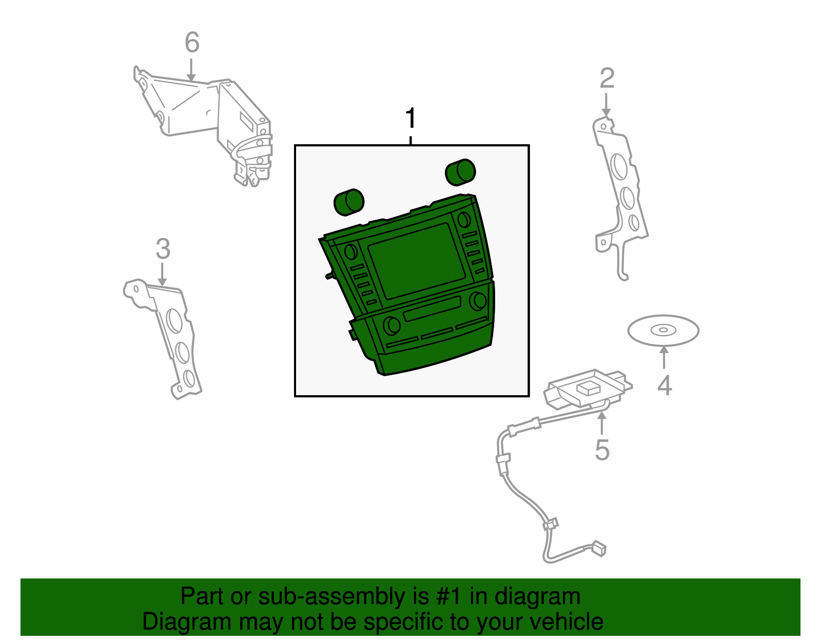 Genuine Toyota Display System part# 86120-0T061 for 2009-2012 Toyota ...