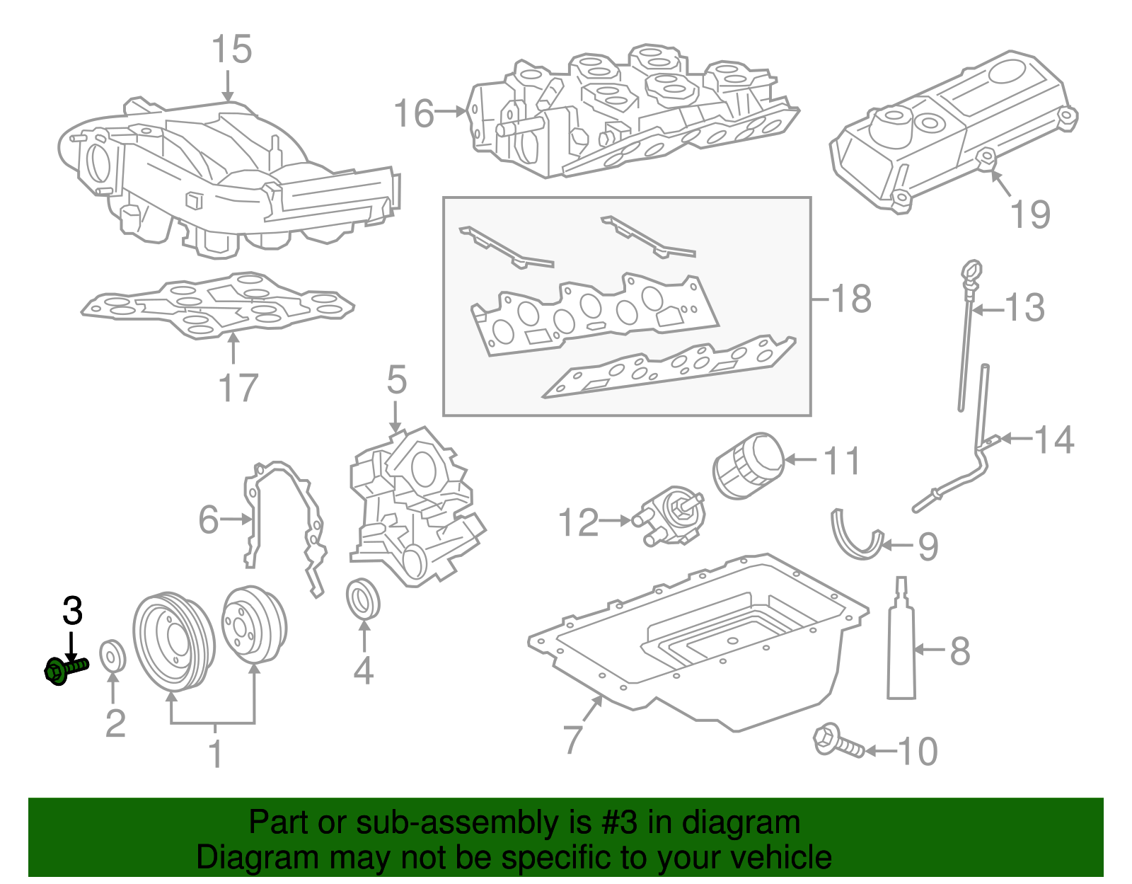 F5RZ-6A340-A - Damper & Pulley Bolt 1997-2003 Ford | Big 3 Auto Parts