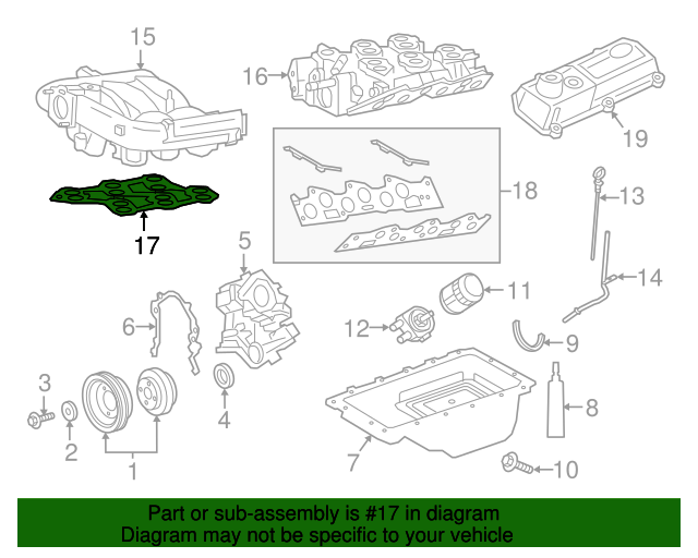 Genuine OEM Ford Part - Intake Manifold Gasket XR3Z-9H486-AA | Genuine ...