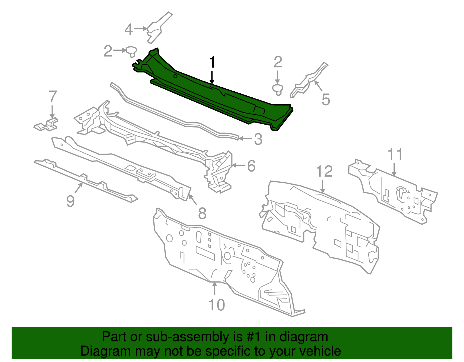 74201-TLA-A00 - 2017-2022 Honda CR-V - Cowl Top Assembly | Honda Parts Guys