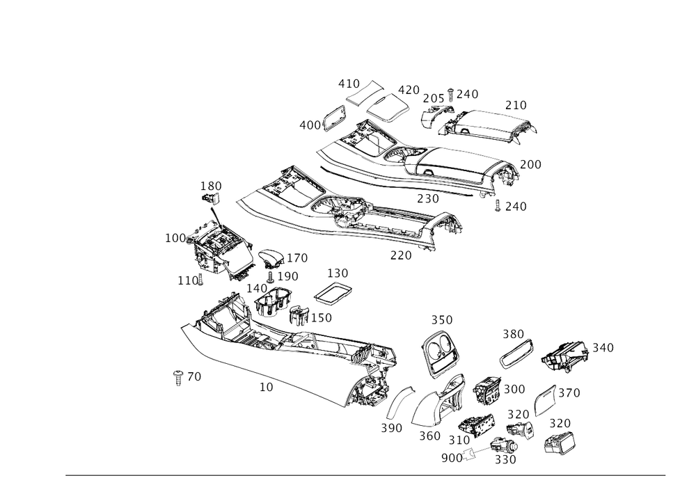 222-680-91-00 - Stowage Compartment Cap 2014-2020 Mercedes-Benz ...