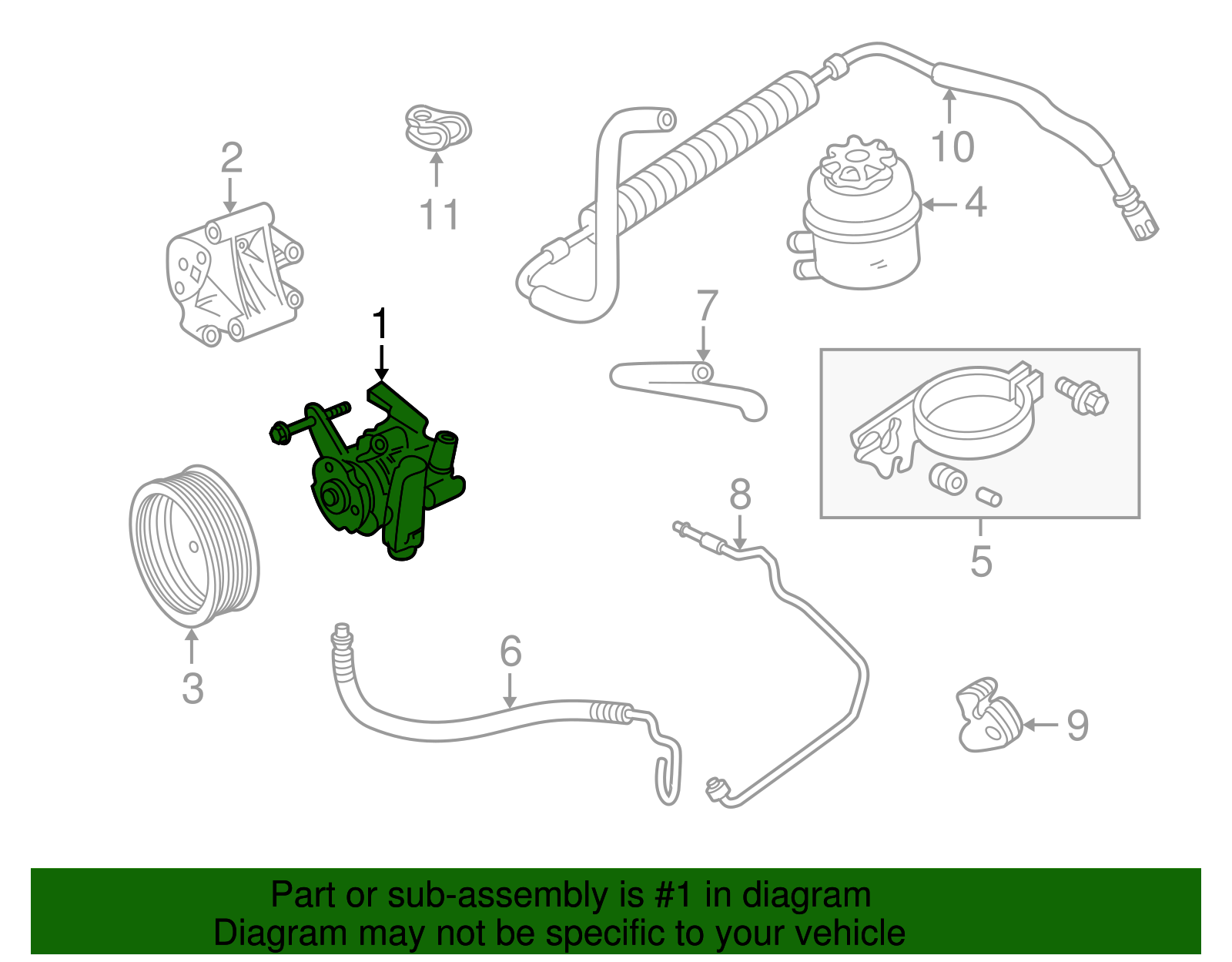 1997-2003 Jaguar Power Steering Pump MJA8111BH | OEM Parts Online