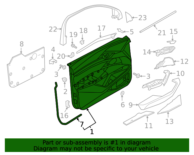 2019-2024 Audi Door Interior Trim Panel 4KL-867-104-C-WFA ...