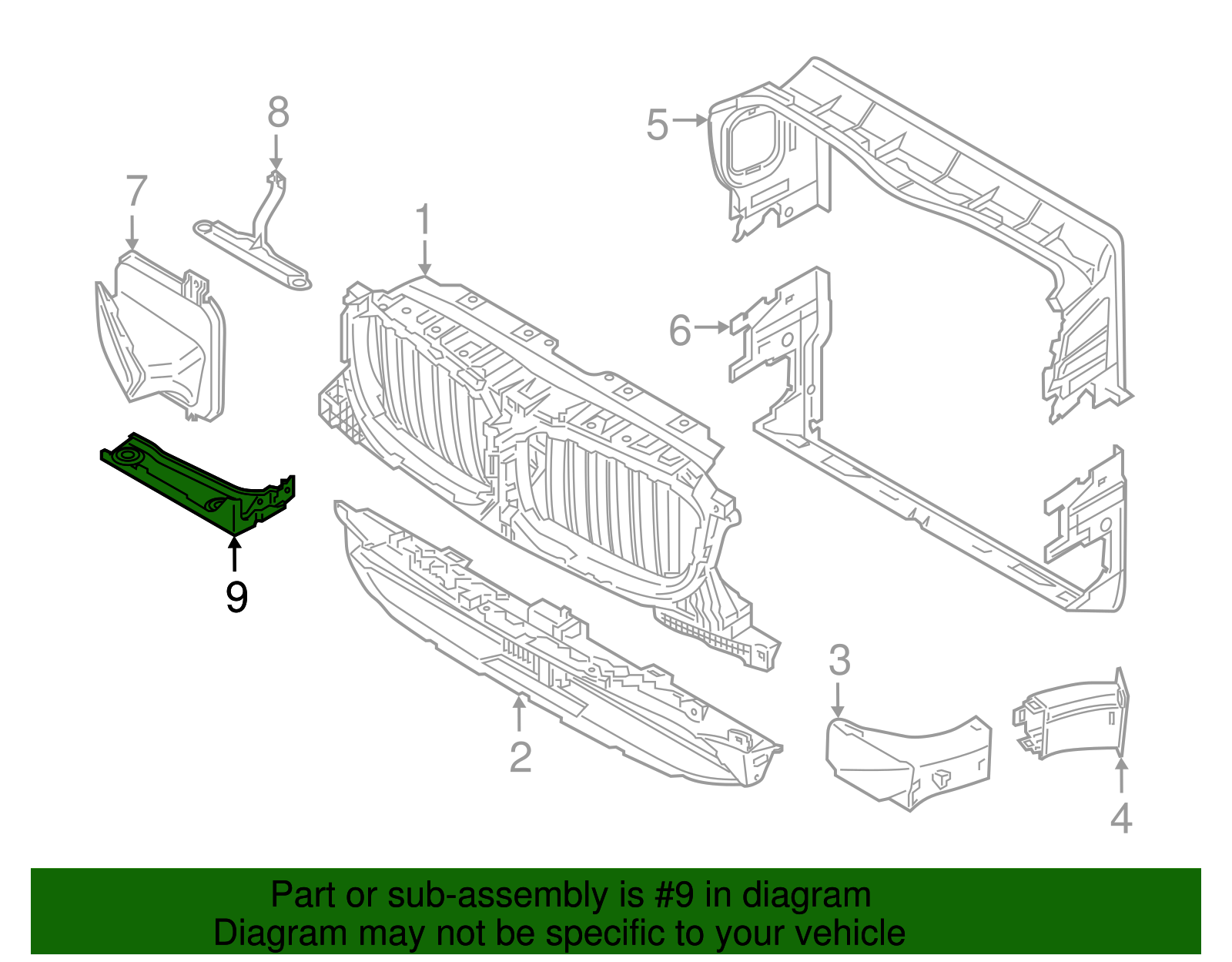 51647400118 - 2018-2021 BMW X3 Side Duct Lower Bracket (51-64-7-400-118 ...