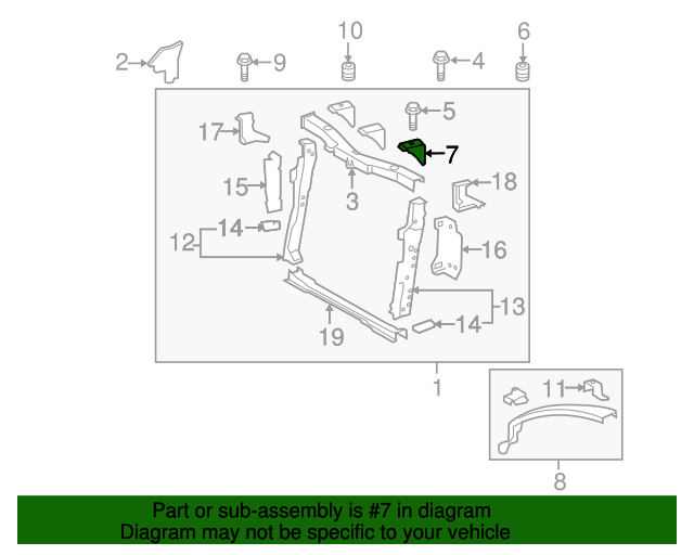 2008-2015 Scion xB Stay Sub Assembly Front Bu 52081-12050 | Toyota ...