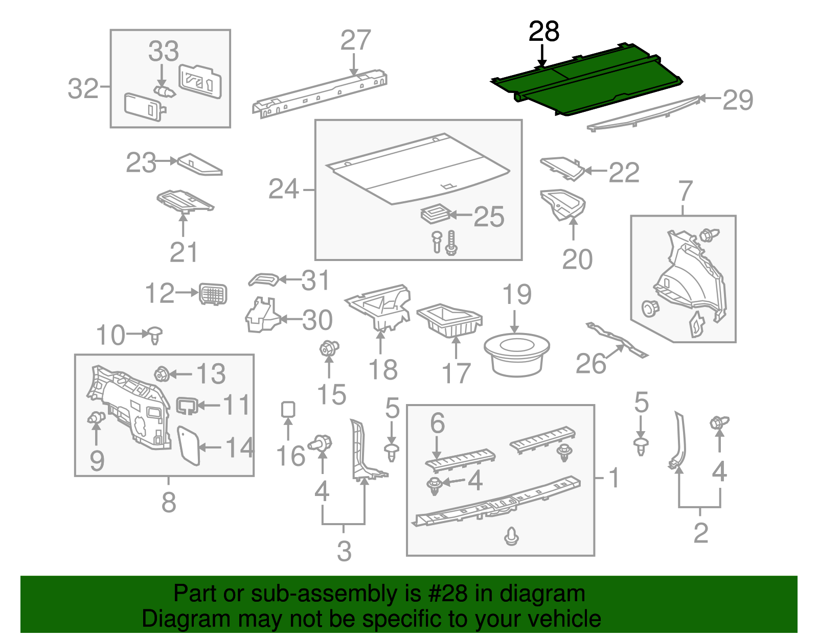 64910-0E021-B0 - High-Quality Cargo Cover for 2010-2012 Lexus ...