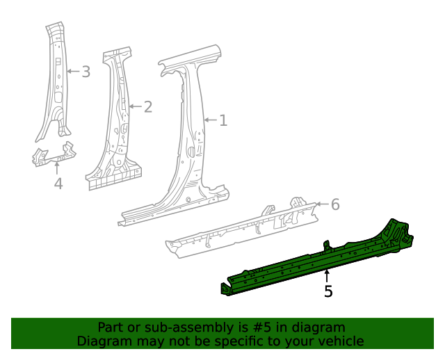 2020-2022 Toyota Corolla Rocker Reinforced 61404-12904 | OEM Parts Online