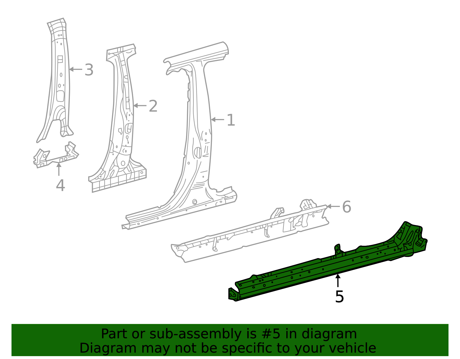 2020-2024 Toyota Corolla Rocker Reinforced 61404-12911 | Toyota Parts ...