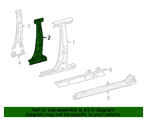61037-02320 - Center Pillar Reinforced - 2019-2022 Toyota Corolla ...